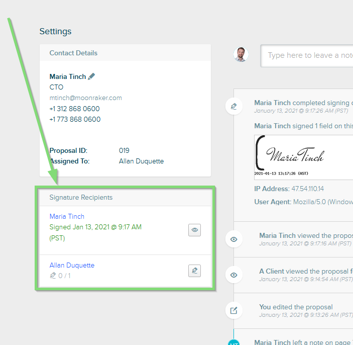 Tracking Your Signatures – Proposify Legacy